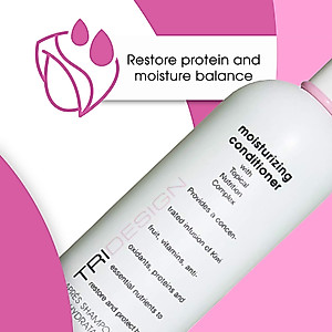 TRI Design Extra Moisturizing Hair Conditioner - Deep Conditioning Treatment for Dry, Damaged, and Colored Hair, Restores Hydration & Adds Volume for Curly & Frizzy Hair - 10.5 Fl Oz