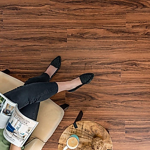 Bestlaminate Vinduri Peruvian Cherry 4.5mm - 12 mil Wear Layer- Underlayment Attached - Luxury SPC Vinyl Plank [Sample], Red