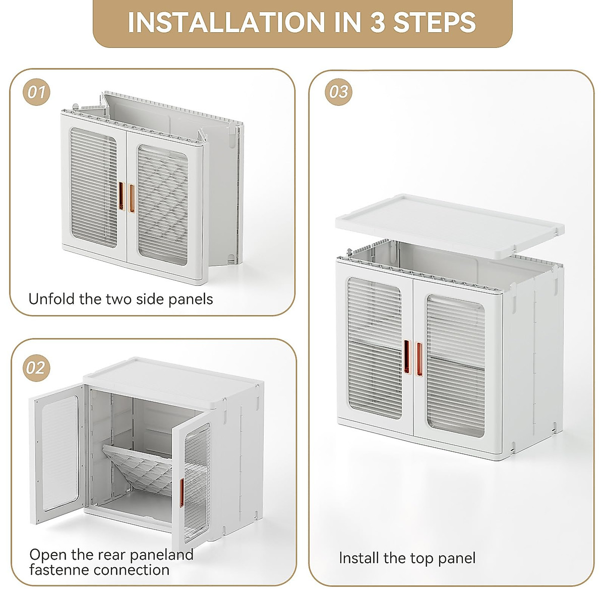GONGQIN Stackable Storage Bins 23 Gal, Plastic Foldable Storage Box for Collapsible Room Clothes Organizers and Storage(3 PACK)