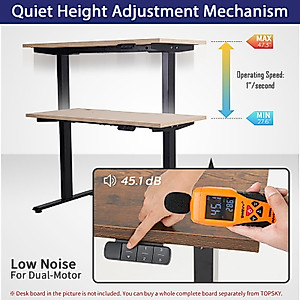 TOPSKY Dual Motor Electric Adjustable Standing Computer Desk for Home and Office (Black Frame only)