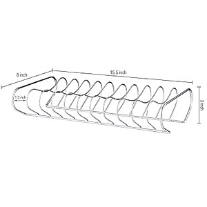 MyGift Chrome Plated Silver Metal Dinner Plate Storage Rack Organizer and Drying Rack, Holds up to 21 Dinner, Salad, and Dessert Round Plates - Made in Taiwan