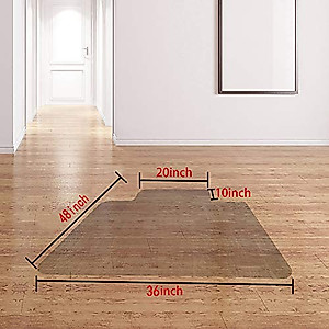 Office Chair Mat for Hardwood Floor, Home Office Tile Floor Protector Rolling Computer Desk Chair Mat Transparent Clear Plastic( 36" x 48'' with Lip), Easy Glide for Chairs Flat without Curling