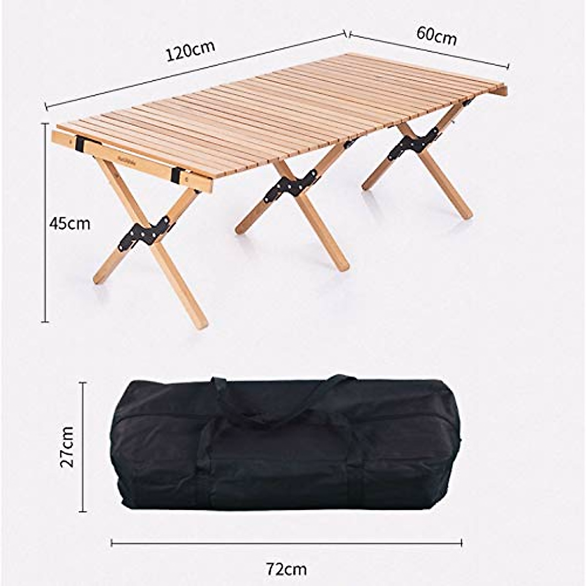 DOUBAO Outdoor Egg Roll Table Portable Folding Table Camping Home Self Driving Tour Solid Wood Barbecue Picnic Table