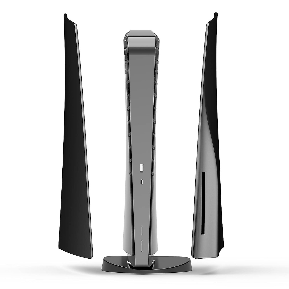 IQIKU PS5 Plates for Disc Edition, PS5 Cover, Hard Shock Resistant PS5 Shell (Black)