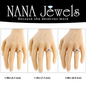 NANA Jewels 1.50ct Round Cut Lucita Solitaire Simulated Diamond Wedding Engagement Ring 14K Gold - 7.5mm - Size 6