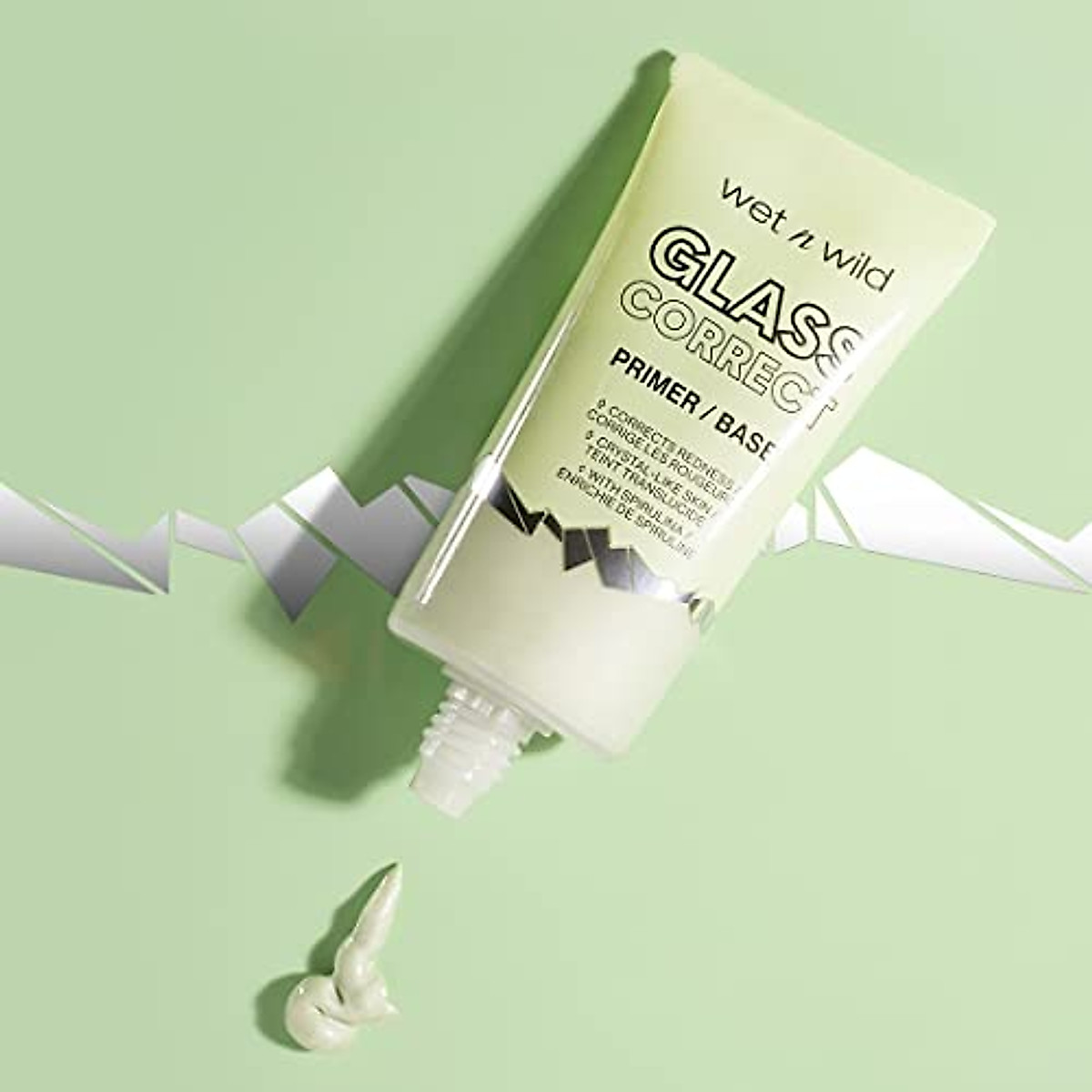 wet n wild Prime Focus Glass Skin Correct Primer Bright Crystal Finish, Green, 0.91 Fl Oz