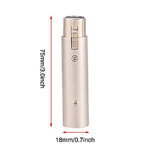 Zerone 2Pcs 3-Pin XLR Male to Female Socket Connector Audio Microphone Mic Extension Adapter Gender Changer Coupler