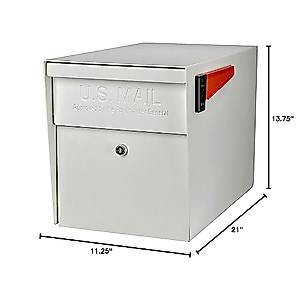 Mail Boss 7107 Curbside Locking Security Mailbox, Cream White