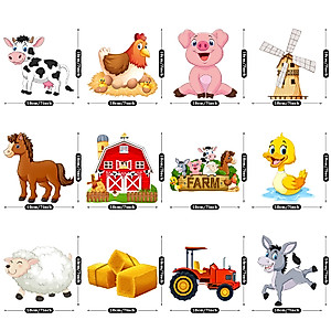 30 Pieces Farm Animal Party Hanging Swirl Decorations, Barnyard Theme Birthday Party Supplies Farm Animal Hanging Foil Swirls Ceiling Decor for Girls Boys Kids Baby Shower Supplies