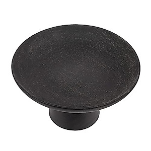 CTG Matte Black Pedestal Bowl, Textured Matte Black,Cylindrical Footed, Natural and Minimalist Style, Perfect for Home Décor,Food Safe, Fruit Bowl for Kitchen/Table Counter Top, 9" D x 5" H