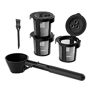 3 Ninja Reusable Coffee Filter Pods for Ninja Dual Brew Coffee Maker - Includes Scoop Funnel - For Ninja Coffee Maker DualBrew Pro, CFP201 CFP301 CFP400 - Reusable K Cups for Ninja Coffee Brewer