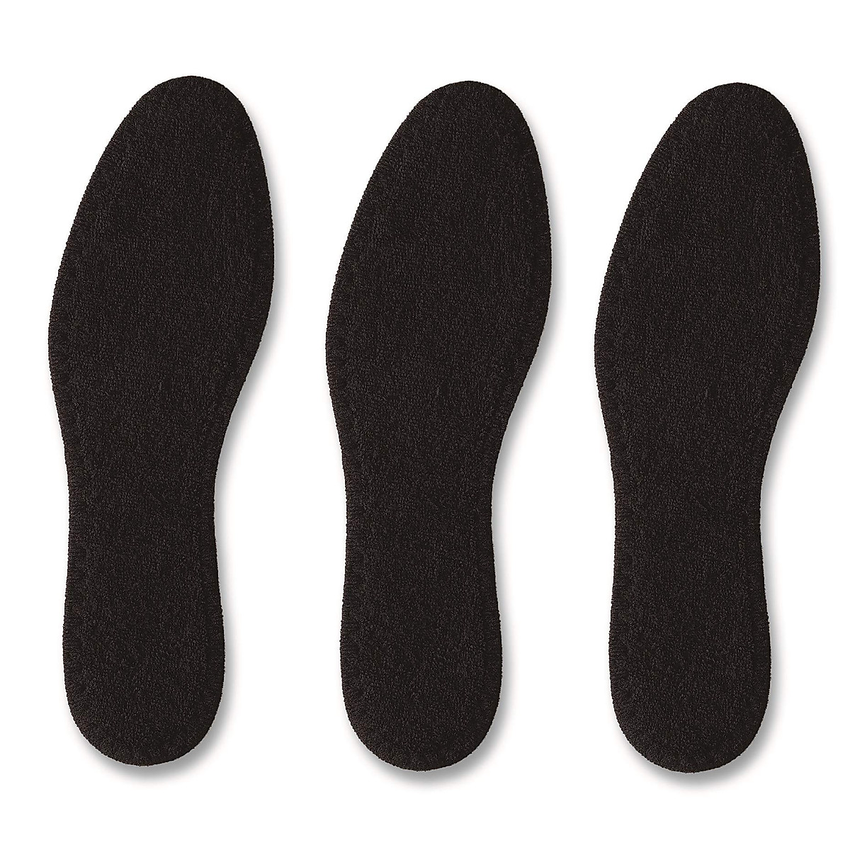 Pedag Summer | Pure Terry Cotton Insoles | Handmade in Germany | Absorbs Sweat & Controls Odor | Ideal for Wear Without Socks | Washable | US Women 7/ EU 37 | Black | 3 Pair