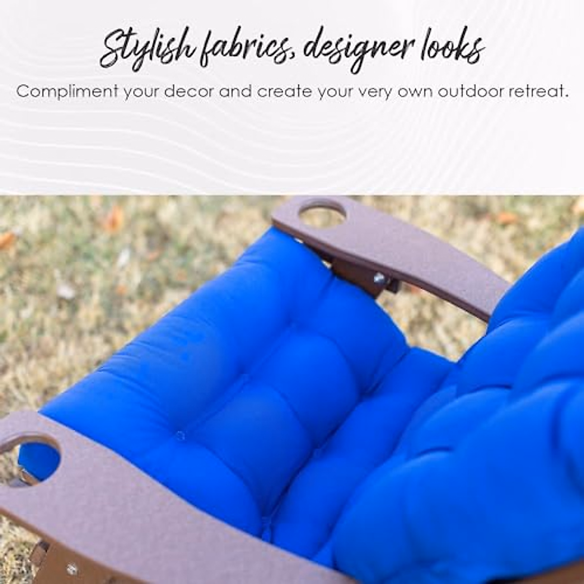 RSH Decor: Tufted Adirondack Chair Cushion | 42.5” x 21” | All-Weather Spun Fabric | Water and Fade-Resistant | Outdoor Cushion for Patio Furniture | Fanfare Carnival Orange