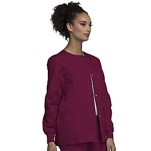 Cherokee Women's Warm Up Scrubs Jacket, Wine, Medium
