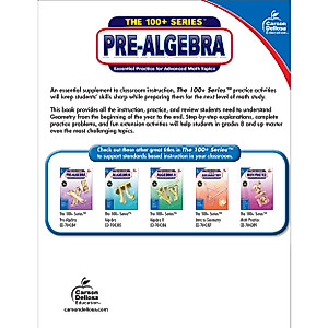 Carson Dellosa | Pre-Algebra Workbook | 6th–8th Grade, 128pgs (The 100+ Series™)