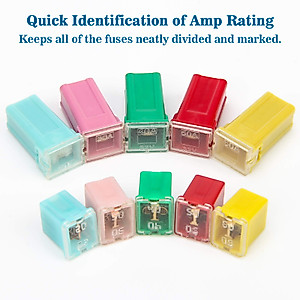 Coitak 30 PCS Car Fuses Assortment Kit, Automotive Combination Low and Tall Box Shaped Fuse Kit, Replacement Fuses for Car/RV/Truck/Motorcycle/Boat