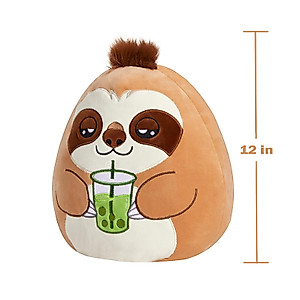 CozyWorld 12" Sloth Stuffed Animal Plush Pillow, Soft Sloth Plush Toys with Tea, Collect Sloth Gift for Adult, Kids, Boys, Girls
