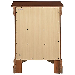 Glory Furniture Louis Phillipe 3 Drawer Nightstand in Cherry