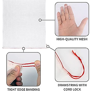 6.9' x 8.5' Large Fruit Tree Netting, Ultra Fine Mesh Garden Insect Tree Cover with Drawstring Transparent Bird Plant Barrier Flower Fruit Mesh Screen for Preventing Deer Squirrel Bug