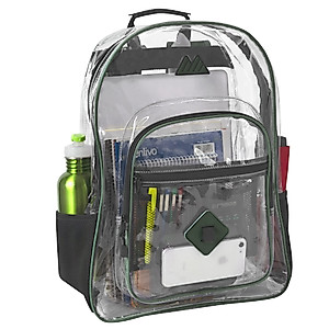 Clear Backpack with Water Bottle Holder, Stadium Approved for Men, Women, Kids