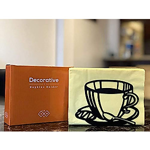Napkin Holder: Freestanding Tissue Dispenser/Holder; Table Napkin Holder for Home Kitchen Restaurant Picnic Party wedding etc./ Galvanized Décor (Coffee Cup)