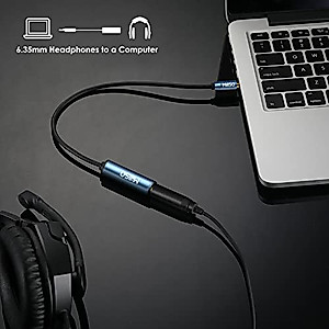 MillSO 1/4 to 3.5mm Headphone Adapter, TRS 6.35mm Female to 3.5mm Male 1/8 to 1/4 Stereo Audio Adapter for Amplifiers, Guitar, Piano, Home Theater Devices to Phone, Laptop, Headphones - 12inch/30cm