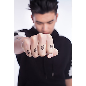 Yeeech Finger Tattoos Temporary Small Little Mini DIY Body Art for Kids Men Women Couple Valentine's Day Wedding Costume Club Electric Music Festival Party Decor 3 Sheets 110 Patterns