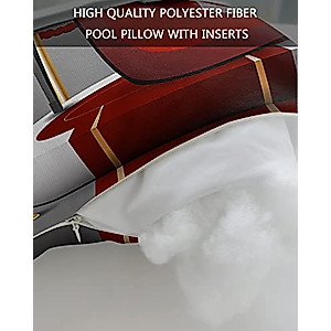 Houseall Outdoor Lumbar Pillows with Insert, Modern Red High Heel Shoes Ombre Gray Texture Waterproof Patio Pillows Adjustable Strap Head Resting Pillows for Chair Couch Office, 2PCS