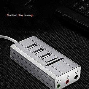 SHYPT Multi-Port Lightweight Docking Station Practical Converter Compact Exterior Sound Card Reader Portable USB Hub