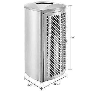 Global Industrial Triangular Trash Can, 18-1/2 Gallon, Brushed Stainless Steel