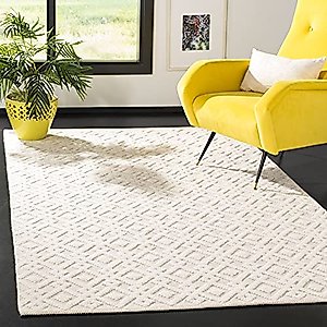 SAFAVIEH Vermont Collection Area Rug - 6' x 9', Ivory, Handmade Wool & Cotton, Ideal for High Traffic Areas in Living Room, Bedroom (VRM102A)