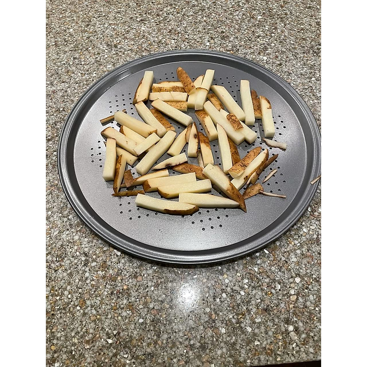 Chef Select Pizza Crisper Pan, 14-Inch Round, Large Size, Steel, Non-Stick, Perforated - Pizza, Fries, Bread, Large Cookies