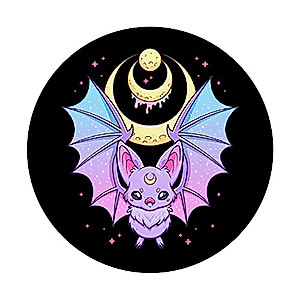 Kawaii Pastel Goth Cute Creepy Crescent Moon Bat PopSockets Swappable PopGrip