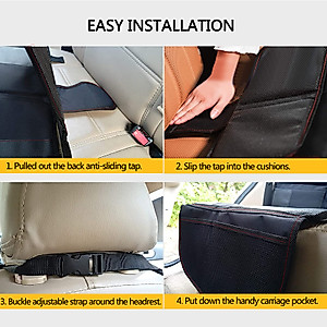 FYY Car Seat Protector for Child Car Seat, [1 Pack] XL Size Auto Car Seat Cover with Thickest Padding, Waterproof 600D Fabric, Best Coverage, Non-Slip Backing and Mesh Pockets for Handy Storage