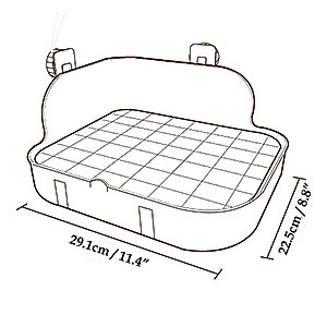 RUBYHOME Rabbit Litter Box Toilet, Plastic Square Cage Box Potty Trainer Corner Litter Bedding Box Pet Pan for Small Animals, Rabbits, Guinea Pigs, Chinchilla, Ferret, Galesaur, 11.4 Inches (Green)