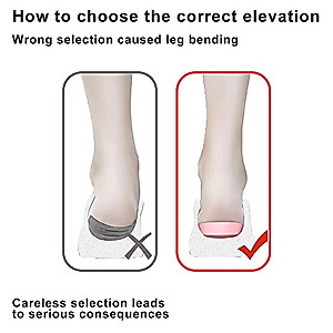 Correct-Position Height Increase Insoles, Heel Cushion Inserts, Heel Lift Inserts for Leg Length Discrepancies (Blue, 1.8" Height)