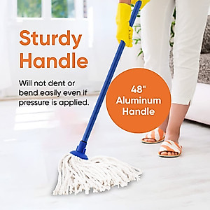 Superio String Mop Replacement, Cotton Mop Head, Refill for Cotton String Mop for Hardwood Floor Cleaning Self Wringing Mop for Home, Kitchen, Bath Heavy Duty Mop Commercial/Industrial, 10” Strings