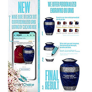 SmartChoice Urn for Human Ashes Adult Memorial urn Funeral Cremation Urns Large Burial Urns for Ashes (Adult Cremation Urn)