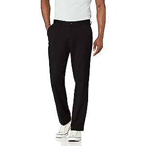 Nautica Men's Classic Fit Flat Front Stretch Solid Chino Deck Pant, True Black, 42W 32L