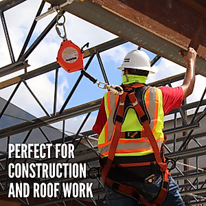 Malta Dynamics Warthog Comfort MAXX Construction Harness with Removable Belt, Side D-Rings and Additional Thick Padding, OSHA/ANSI Compliant, Large-XLarge