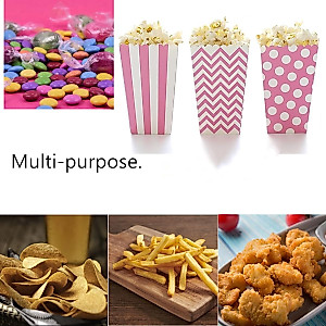 Beetoo Popcorn Boxes,36PCS Red and White Striped Popcorn Bags, Mini Popcorn Buckets for Movie Theater, Home, Carnival Decorations