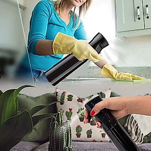 Spray Bottle for Hair 10oz Mist Spray Bottle, Continuous Spray Bottle 360 Misting Stylist Sprayers for Barber, Empty Mister Spray Bottle for cleaning, Planting, Hair styling (Black)