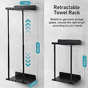 Hommtina Bathroom Towel Storage Black Towel Holder Bathroom Decor Aesthetic Towel Racks for Bathroom Bath Towel Storage for Rolled Towels Organizer