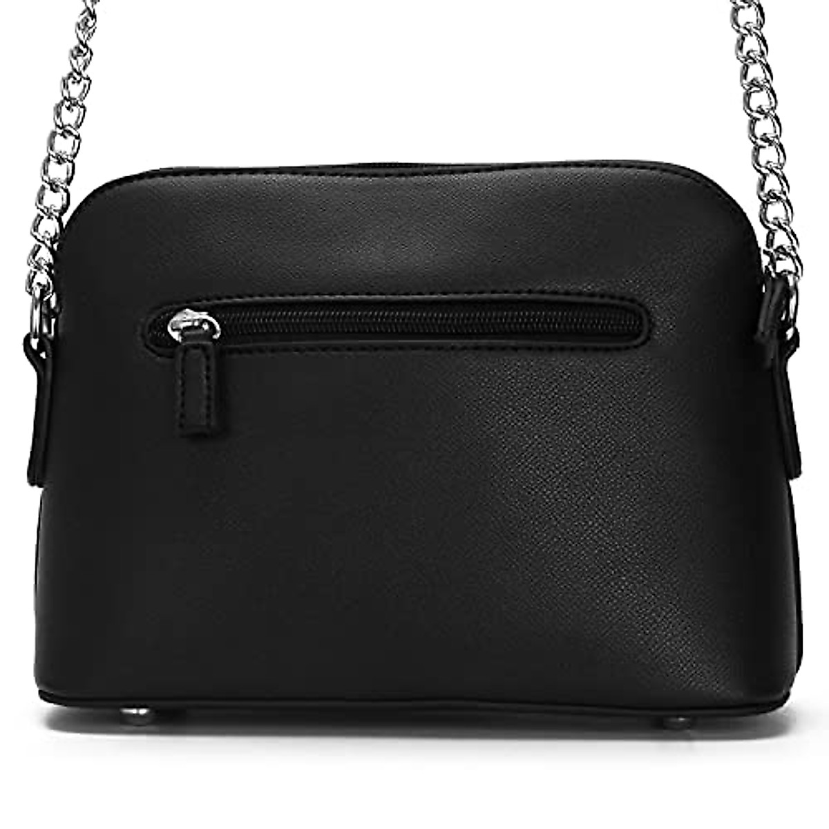 DAVID - JONES INTERNATIONAL. Lightweight Crossbody Bags for Women, Genuine Leather Small Shoulder Bag,Cell Phone Wallet Purses and Handbags with Chain Strap,Black Purse