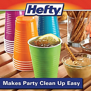 Hefty Party Cup Variety Pack, Disposable Plastic Party Cups, Easy Grip & Durable, Assorted Color Cup Variety Pack, 16-Ounce Cups, 100 CT Per Pack (Pack of 1)