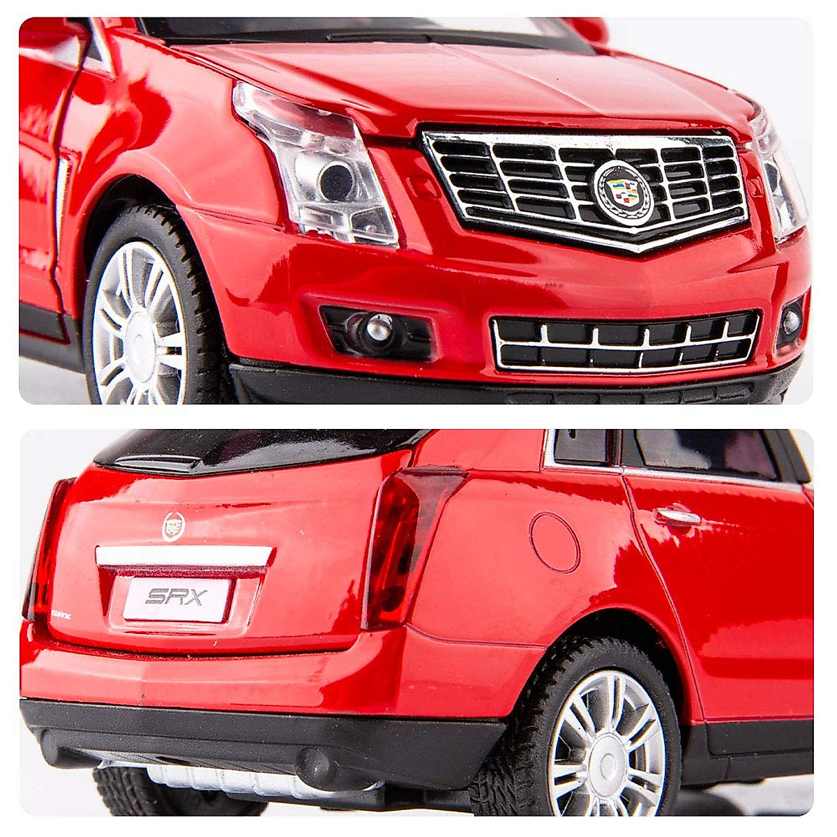 TGRCM-CZ Diecast Model SUV Cars Toy Cars, SRX 1:32 Scale Alloy Pull Back Toy Car with Sound and Light Toy for Girls and Boys Kids Toys (Red)