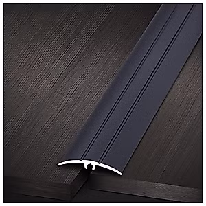 Floor Transition Strip Walkers Entry Ramp, Smooth Floor Transition Strip, Bedroom Bathroom Reducer Flute, 4cm Wide Carpet Edge Trim, Thresholds Ramp for Sliding Barn Doors Doorways ( Color : Black , S