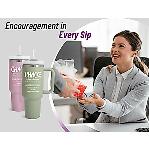 Thank You Gifts for Women, Chaos Coordinator Tumbler, Boss Lady Gifts for Women, Coworker, Mom, Manager, Teacher, Nurse, Birthday, Administrative Professional Day Gifts, 40oz Tumbler, Light Purple