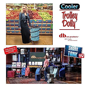 Bigger Cooler Trolley Dolly Insulated Folding Shopping Cart with Removable Bag Rolling Beach Tote Cooler with Wheels Pop Up Golf, Turquoise