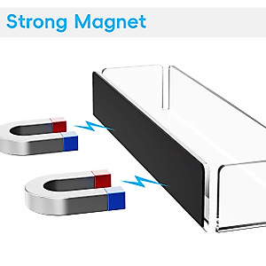 Lumanman 2 Pack Acrylic Spice Racks for Refrigerator and Oven, Magnetic Fridge Organizers and Storage, Clear